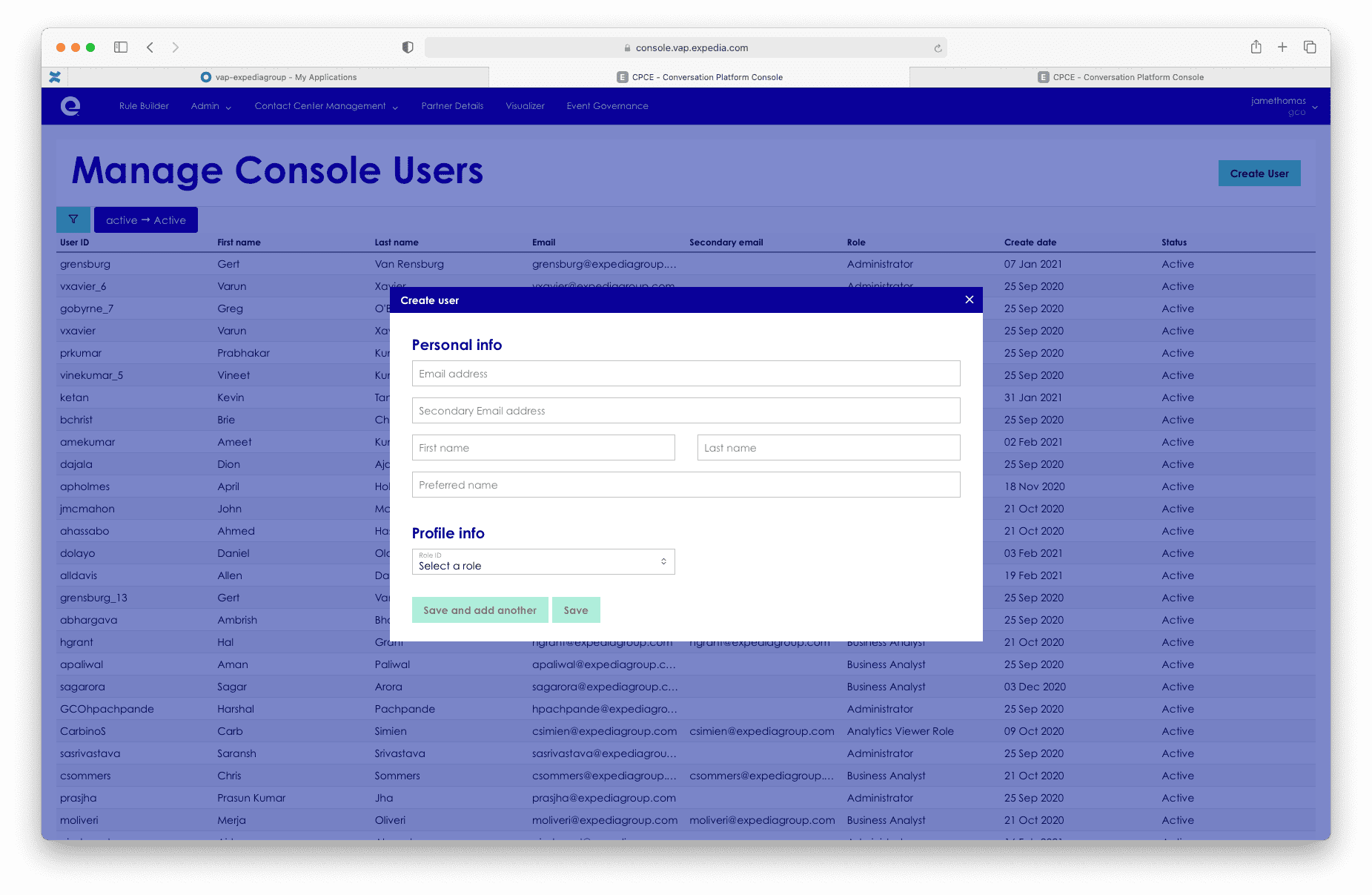 Console User Management | Expedia Group Conversation Platform