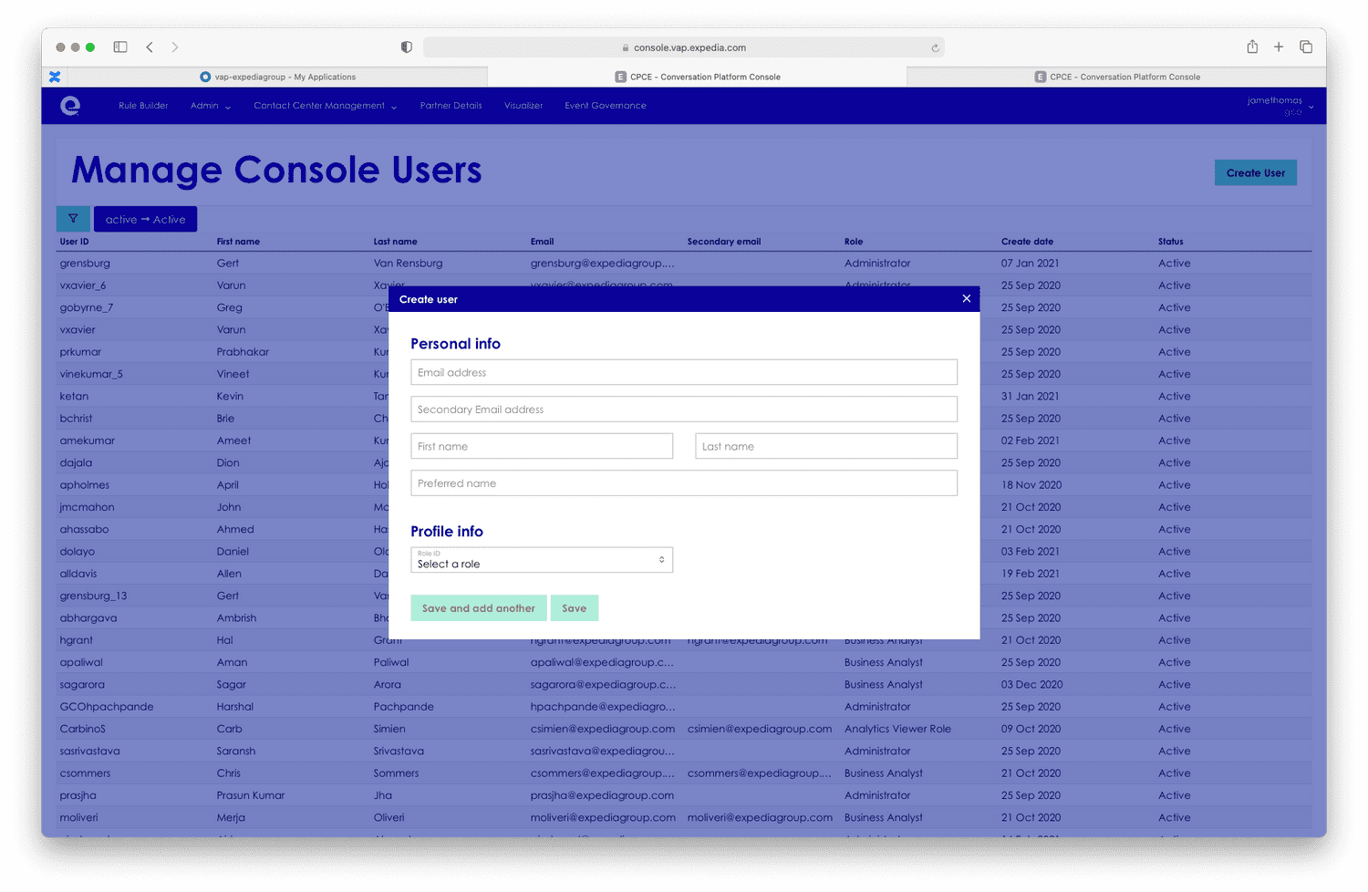 Console User Management | Expedia Group Conversation Platform